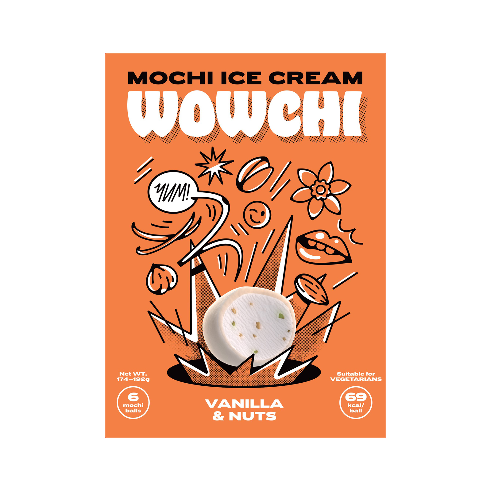 MOCHI ICE CREAM VANILLA & NUTS | wokshop.gr